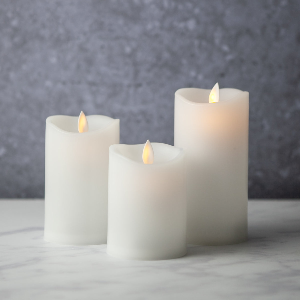 Antique Wooden Dough Bowl and Flameless Candle Set – Sandstone and Sage