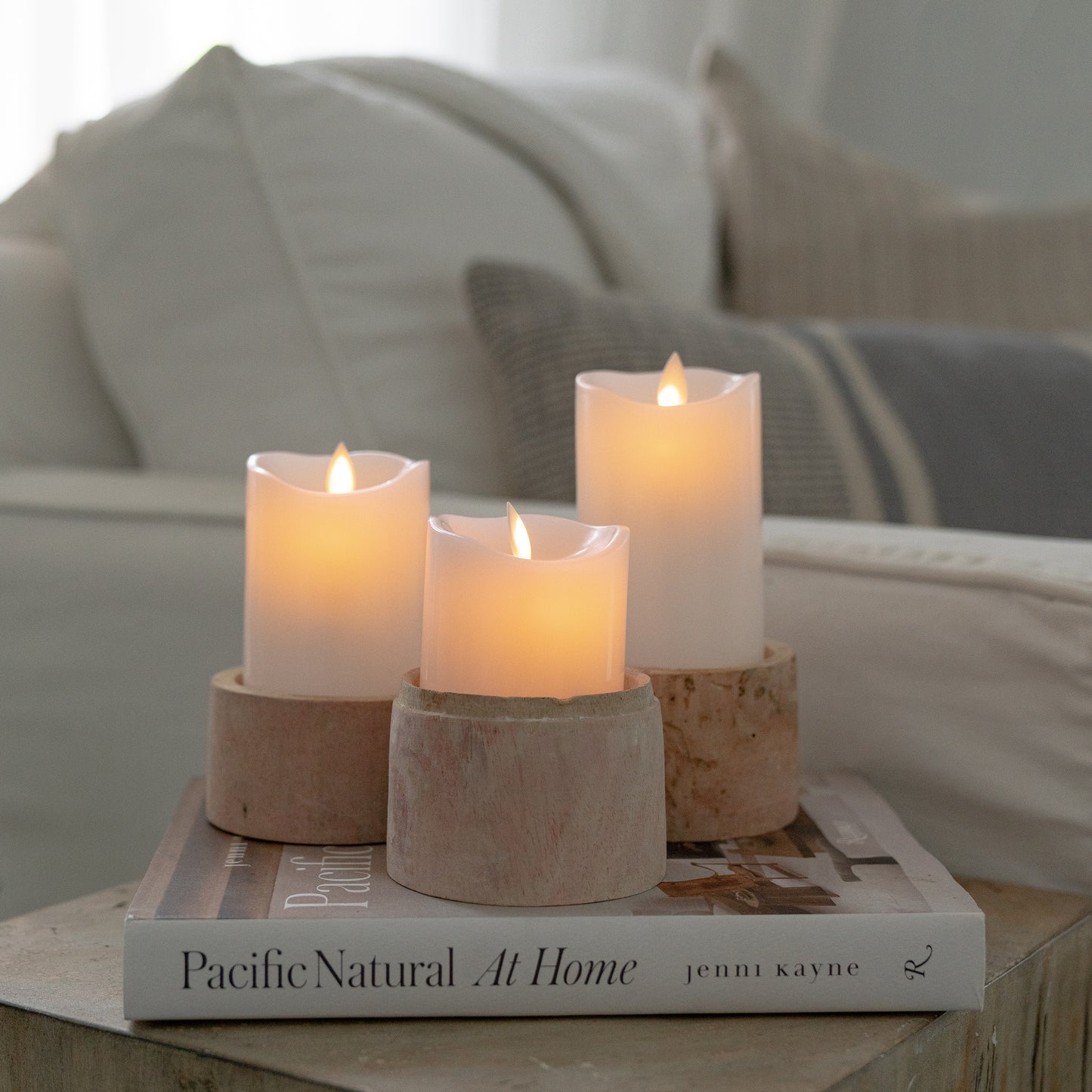 Timer Function Candles Rhytsing Sage Green Flameless LED Candles - Set ...